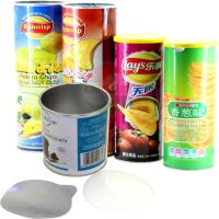 China 65mm & 72.9mm Diameter Peel Off Foil Sealed Embossing Paper Composite Cans for Chips and Snack Foods for sale