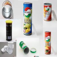 China 65mm & 72.9mm Diameter Peel Off Foil Sealed Embossing Paper Composite Cans for Chips and Snack Foods for sale