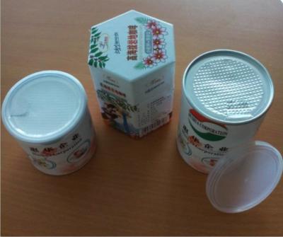 China Round Food Grade Paper Composite Tube Can 73mm x 115mm Airtight Canister for sale