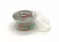 China 28mm Height Clear PET Plastic Cylinder Jar with Peel Off Lid for Nuts Coffee Tea for sale