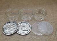 China 28mm Height Clear PET Plastic Cylinder Jar with Peel Off Lid for Nuts Coffee Tea for sale
