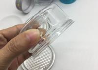 China Mini Plastic Food Containers with Lid 53mm x 28mm Easy Open Herb Tea Packaging Can for sale
