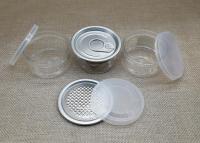 China Mini Plastic Food Containers with Lid 53mm x 28mm Easy Open Herb Tea Packaging Can for sale