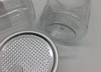 China Clear PET Plastic Easy Pull Ring Can 53mm x 28mm with Hand Sealable Lid for Dry Herb Packaging for sale