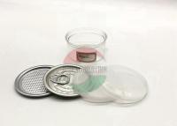 China Clear PET Plastic Easy Pull Ring Can 53mm x 28mm with Hand Sealable Lid for Dry Herb Packaging for sale