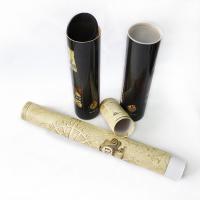 China Black Mailing Paper Tube packaging For Map / Documents With Plastic PP Lid for sale