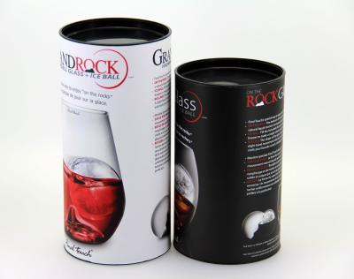 China Food Grade Round Paper Cans Packaging with Black Plastic Lids for Wine Cup 70mm Diameter for sale