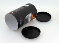 China Food Grade Round Paper Cans Packaging with Black Plastic Lids for Wine Cup 70mm Diameter for sale