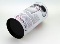 China Food Grade Round Paper Cans Packaging with Black Plastic Lids for Wine Cup 70mm Diameter for sale