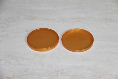 China Yellow Recycled Round PE Plastic Lid for Food Paper Cans 67mm Diameter for sale