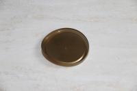 China Eco friendly brown food grade plastic PE lid with customized logo embossing for sale
