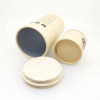 China Cork Wood Lid Airtight Paper Packaging Tube 73mm x 100mm Kraft Cardboard Cylinder Container for sale