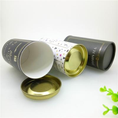 China CMYK Printing Recycled Paper Composite Cans / Tea Tin Packaging Tube for sale