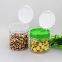 China 400ml Flip Top Plastic Easy Open Lid Dried Food Jars With Labeling LOGO for sale