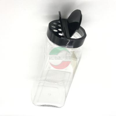 China 1000ml PET Plastic Bath Salt Jar with Black PP Cap Transparent Spice Container for sale
