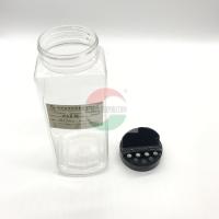 China 1000ml PET Plastic Bath Salt Jar with Black PP Cap Transparent Spice Container for sale