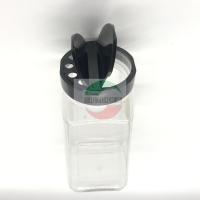 China 1000ml PET Plastic Bath Salt Jar with Black PP Cap Transparent Spice Container for sale