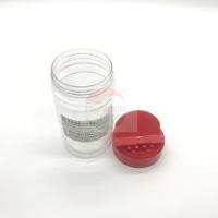China Shaker Cap Type Clear Plastic Cylinder / Plastic Spice Containers With Red Cap FDA Certification for sale