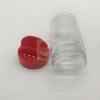 China Shaker Cap Type Clear Plastic Cylinder / Plastic Spice Containers With Red Cap FDA Certification for sale