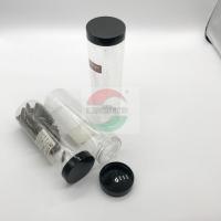 China 350ml & 450ml Clear Plastic Juice Jar with Screw Black Cap - PET+PP Material for Beverage Packaging for sale