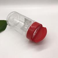 China 310ml Clear Plastic Cylinder , Pet Salt Shaker Spice Jar With Double Open Flip Cap for sale
