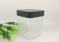 China 700ml Clear PET Plastic Square Cylinder Can for Food 600g 21oz Dry Snack Packaging for sale