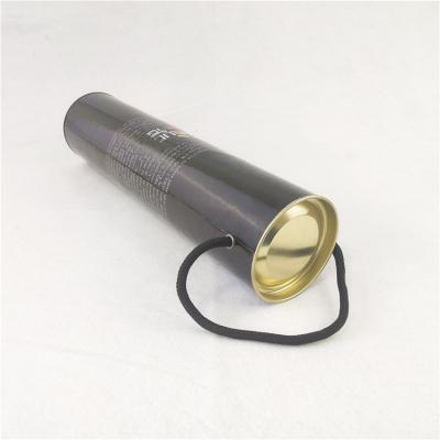 China Red Wine Glass Bottle Packaging Tube Boxes With Rope Handle UV Coating for sale