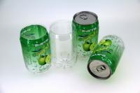 China 250ml Clear PET Beverage Can with Easy-Open Aluminum Lid - 57mm Diameter Food Grade Packaging for Juice for sale