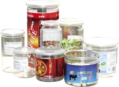 China 500ml Clear Plastic Cylinder Food Grade Canned Tubes with ODM Labeling 49mm to 153mm for sale