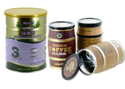 China Empty Tin Plate Coffee Cans with Easy-Open Lid - 73mm to 127mm Diameter, 0.23mm Thickness Metal Canisters for sale