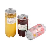 China 350ml Clear PET Plastic Cylinder with 57mm Aluminum Easy Open Lid - Food Grade Beverage Packaging Container for sale