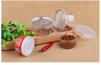 China Food Grade PET Clear Plastic Jar 100ml 120ml Small Capacity Airtight Can for Oil Spice Powder for sale