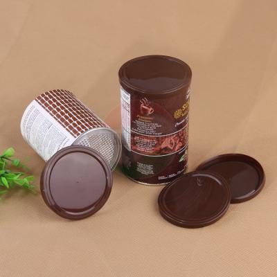 China Customized Logo PE Plastic Lids 73mm Brown Color For Paper Pop Can for sale