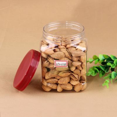 China Food Grade PET Clear Plastic Cookie Jar with Lid 100ml 360ml Wide Mouth Storage Container for sale