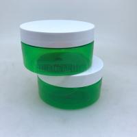 China Empty Plastic PET Jar With Green Body / Cream Jars Cosmetic Packaging for sale