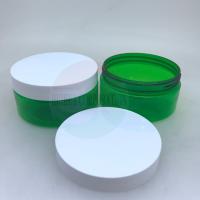 China Empty Plastic PET Jar With Green Body / Cream Jars Cosmetic Packaging for sale