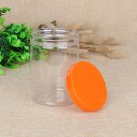 China PET Food Airtight Clear Plastic Jar with Screw Cap 420ml 550ml for sale