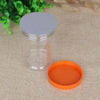 China PET Food Airtight Clear Plastic Jar with Screw Cap 420ml 550ml for sale