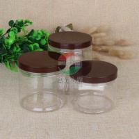 China PET Food Airtight Clear Plastic Jar with Screw Cap 420ml 550ml for sale