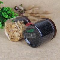 China PET Food Airtight Clear Plastic Jar with Screw Cap 420ml 550ml for sale