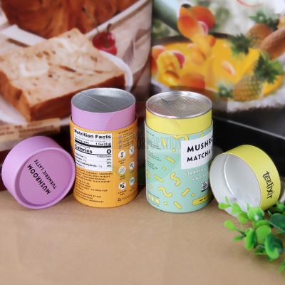 China Custom Logo Printing Easy Open End Lid Paper Tube Box 150mm for Tea Packaging with FDA-SGS Certification for sale