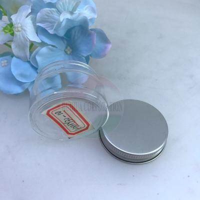 China Clear Plastic Cylinder Can 420ml with Aluminum Lid for Confectionery Packaging for sale