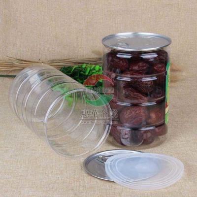 China Dried Food  1200ml 2200ml Clear Pet Jars With 502 EOE Lid for sale