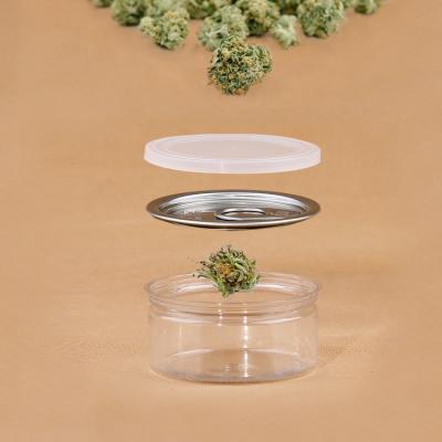 China 100ml PET Plastic Bottle with Aluminum Lid for Weed Packaging Wholesale for sale