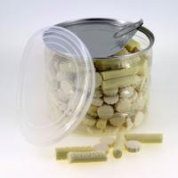 China 50ml Clear PET Plastic Cylinder Easy Open Can with Aluminum Lid for Packaging for sale