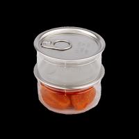 China Transparent PET Plastic Storage Jam Packaging Jar With Aluminum Lid for sale