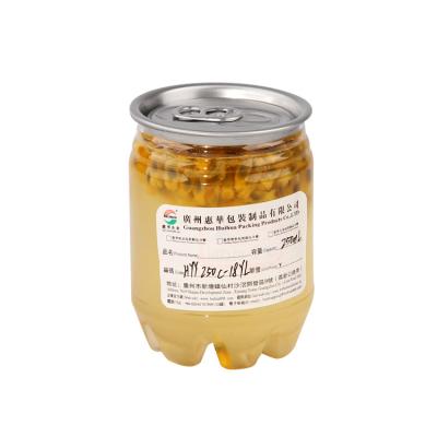 China Screen Printing Transparent Plastic 250ml Drink Beverage Soda Can for sale