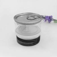China Empty 211 100ml PET Plastic Transparent Can with Pull Ring Easy Open Lid for sale