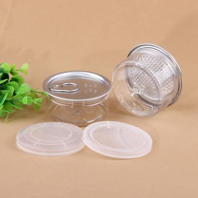 China PET Clear Plastic Cylinder Jar with Flip Top 100ml to 1000ml for Food Storage Candy for sale