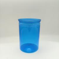 China Big Container Blue Color PET Easy Open Jar Food Cans Storage Candy for sale